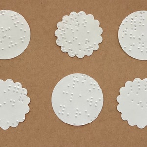 40 Braille Paper Circle/scallop Punched Pieces - Etsy