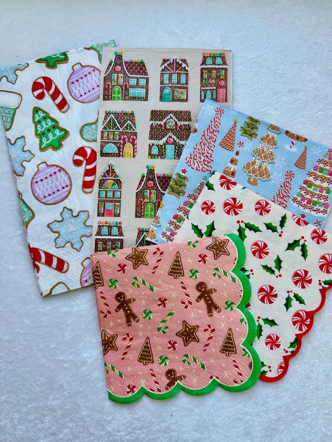 10 Gingerbread Themed Napkins-set of Paper Napkins for Crafting and ...