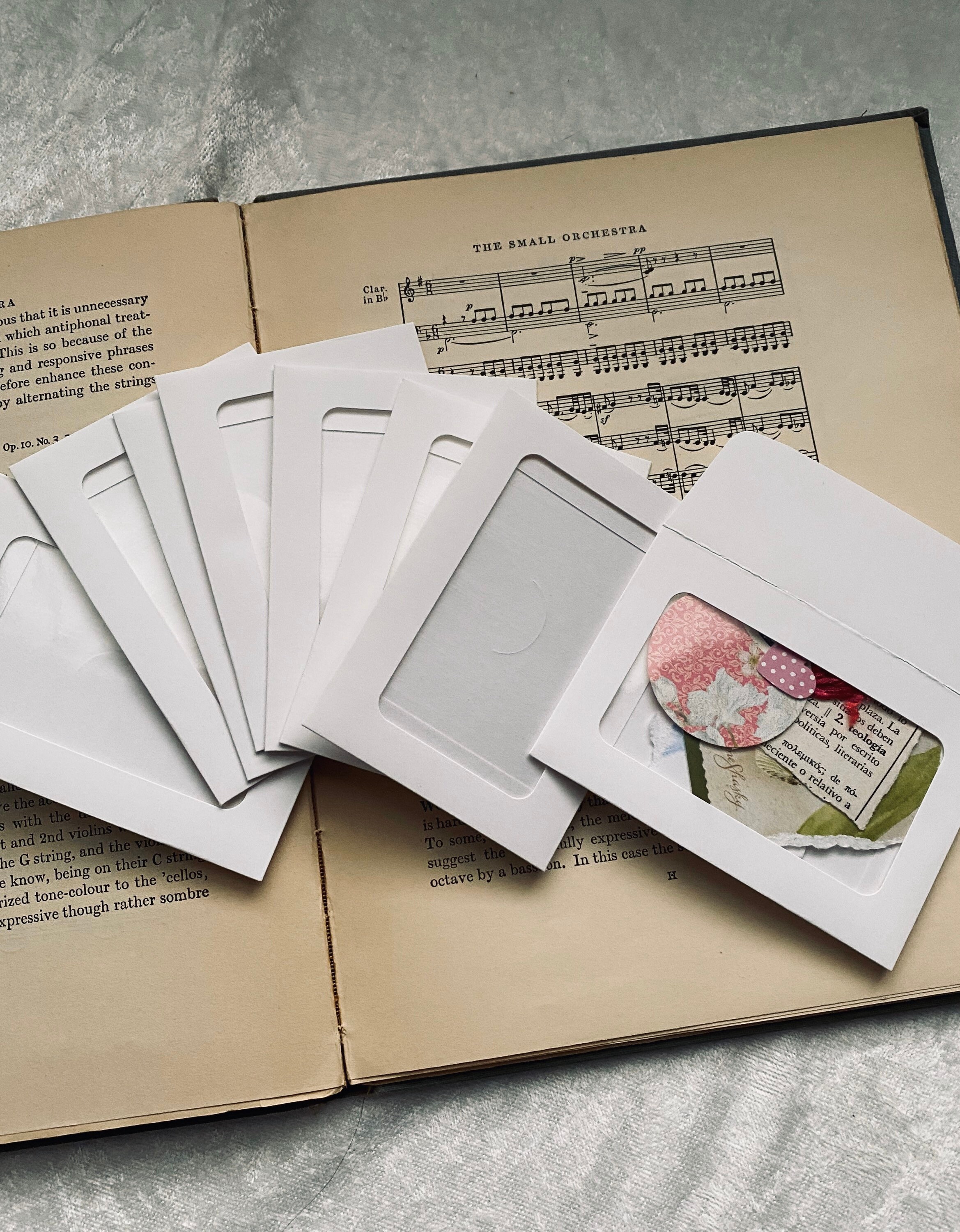 8 Mini White Windowed Envelopes - Etsy