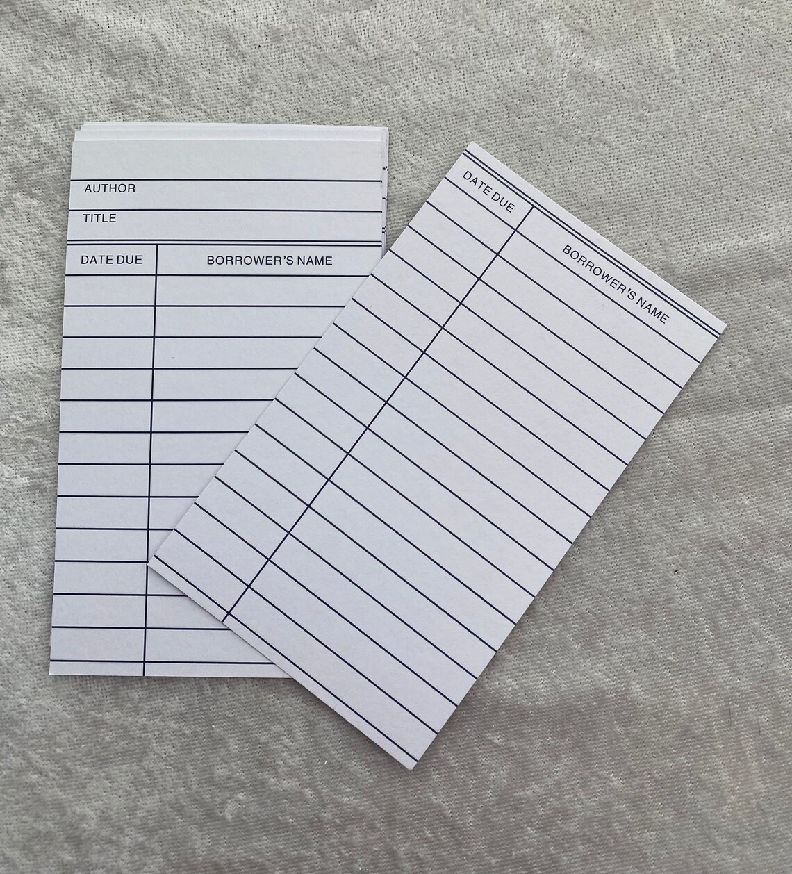 10 White Library Book Checkout Cards for Crafting - Etsy