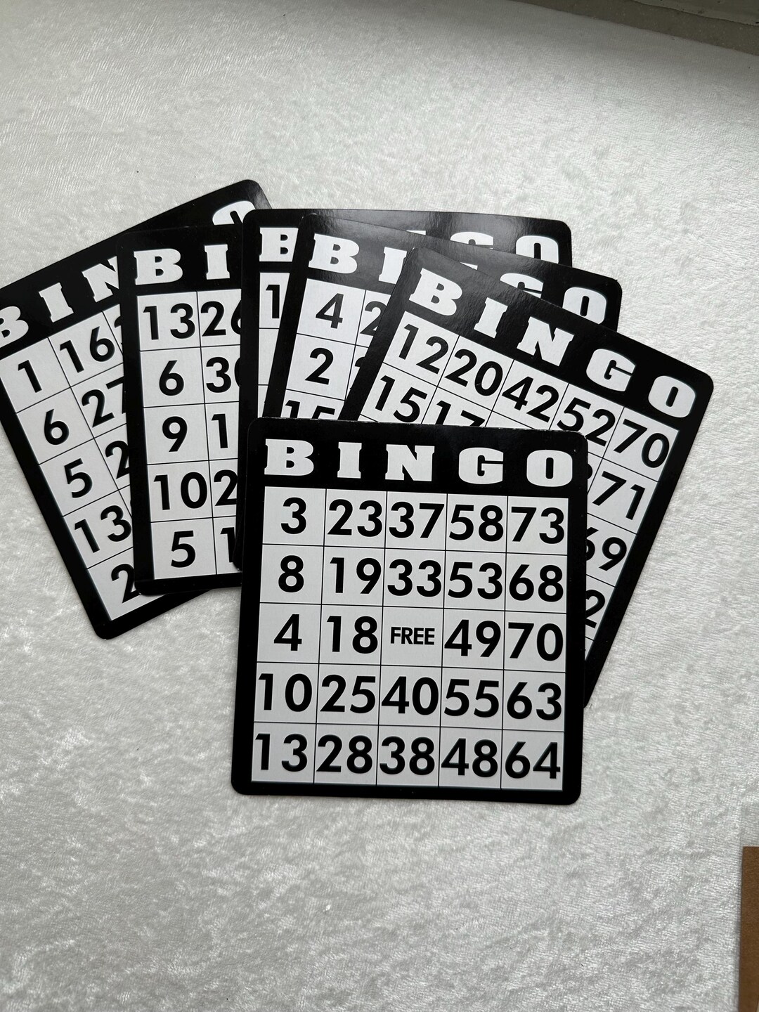Six Black and White Bingo Cards - Etsy