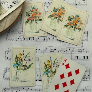 12 Assortment of Floral Playing Cards spring Colors - Etsy