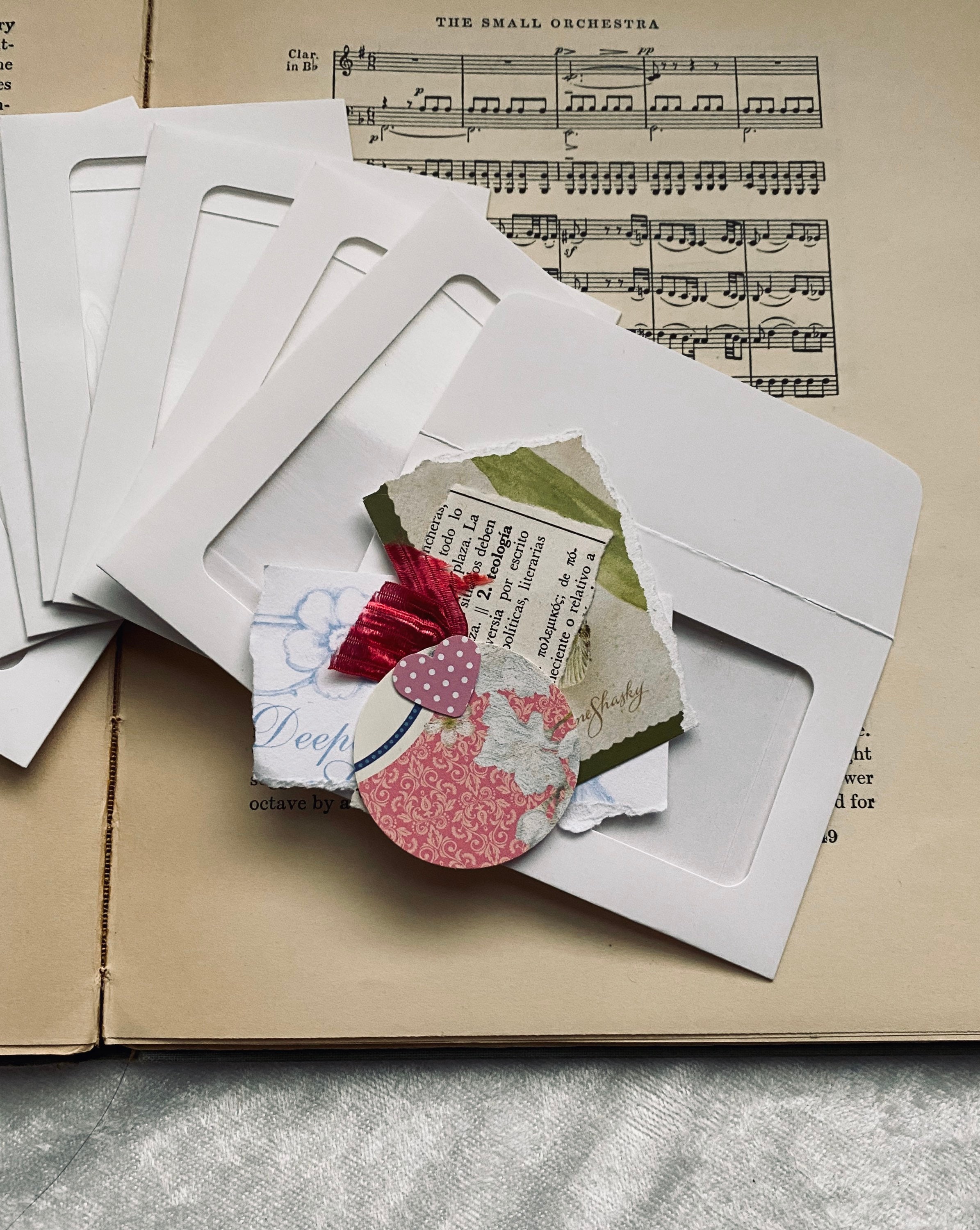8 Mini White Windowed Envelopes - Etsy