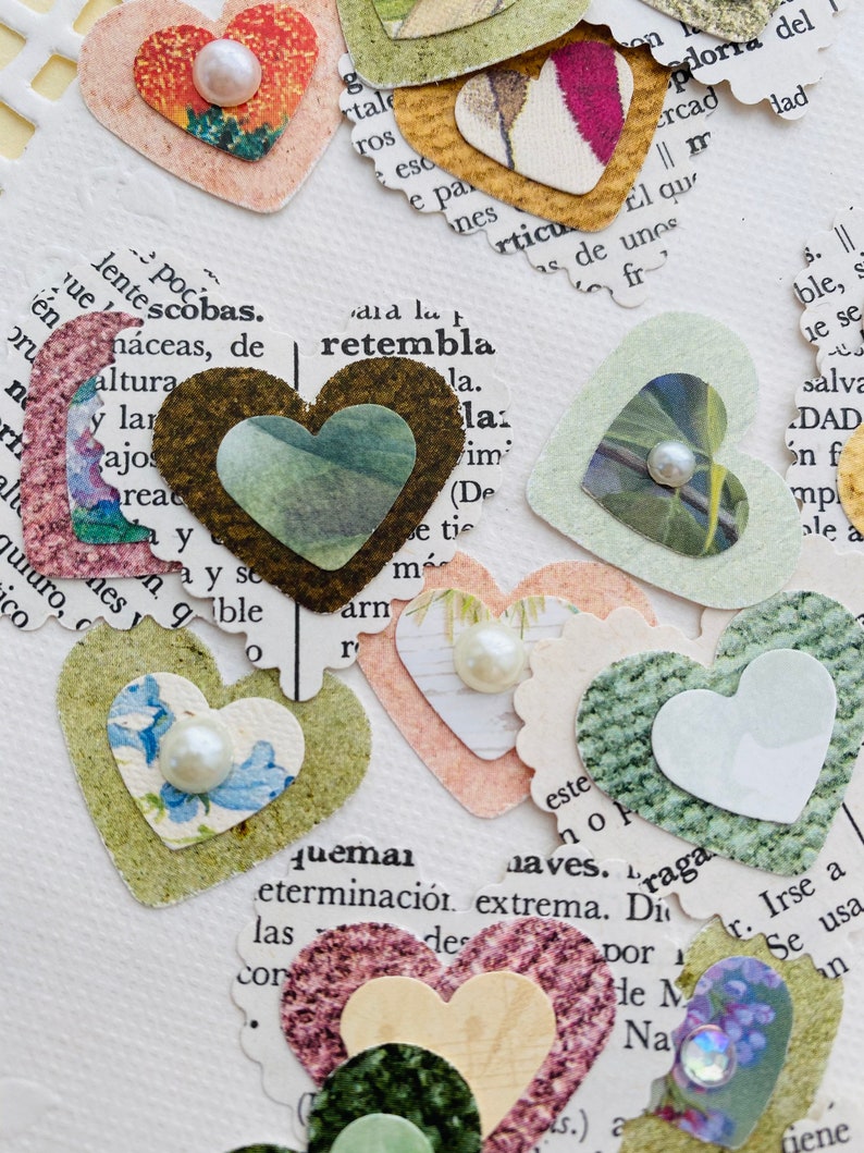 24 Paper Heart Embellishments - Etsy
