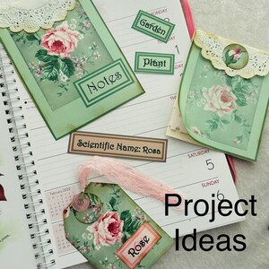 Roses Journal Card and Tag Kit- Digital Download - Etsy