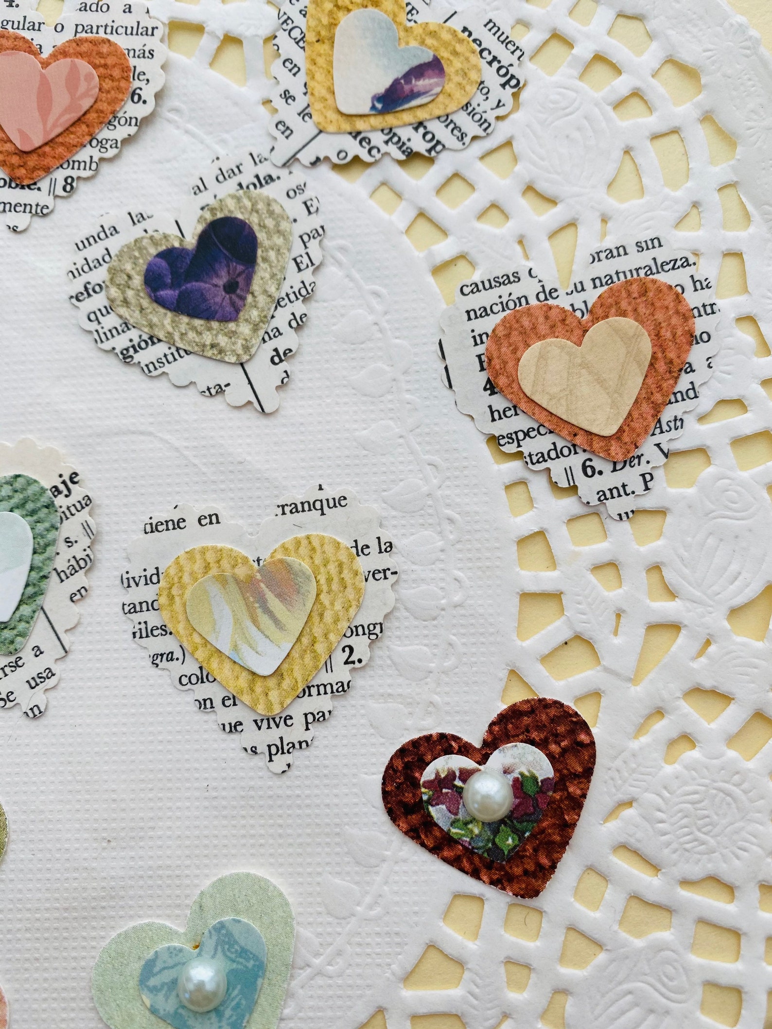 24 Paper Heart Embellishments | Etsy