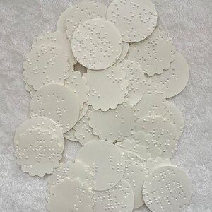 40 Braille Paper Circle/scallop Punched Pieces - Etsy