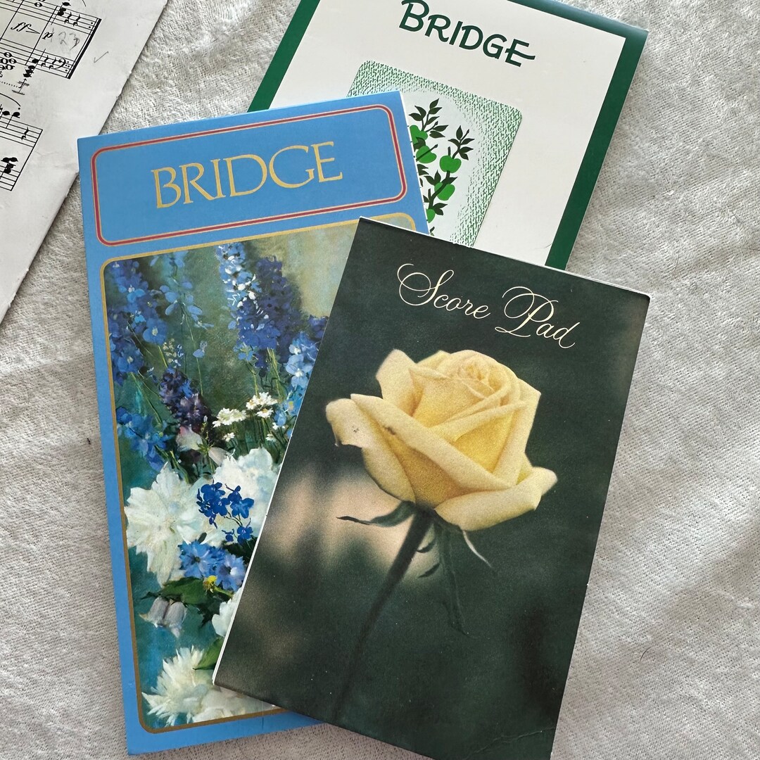 3 Bridge Score Pads, Playing Card Score Pads, Games - Etsy