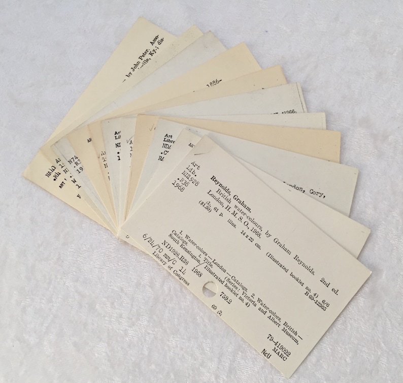 25 Vintage Library Card Catalog Cards-journal Card Bases-ephemera - Etsy