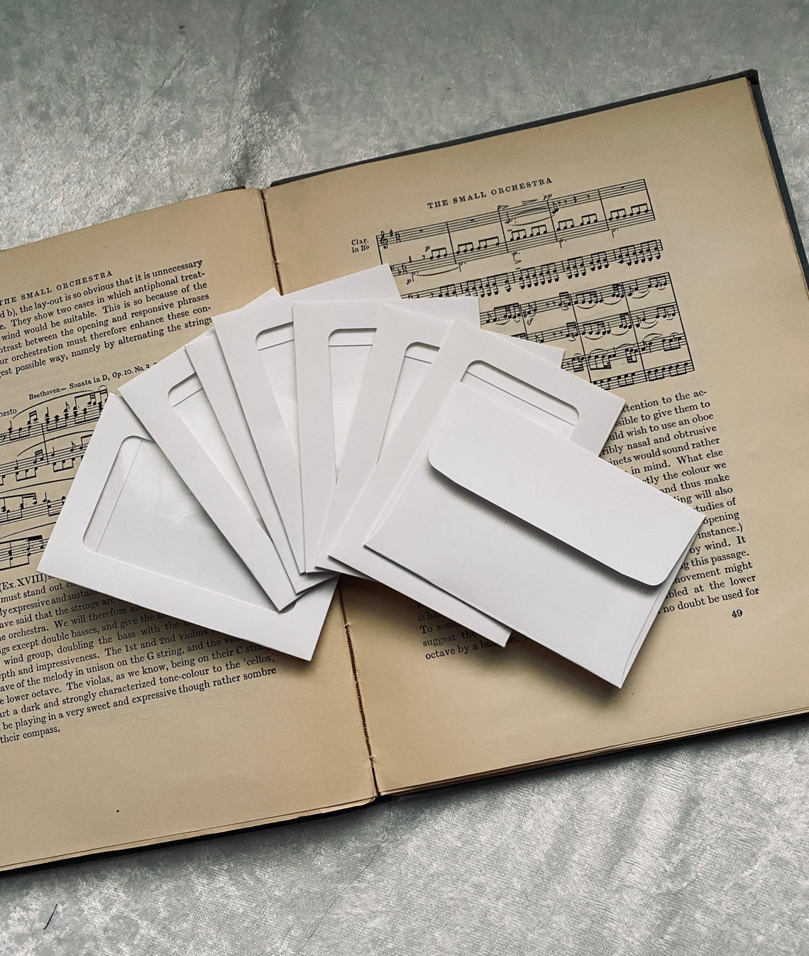 8 Mini White Windowed Envelopes | Etsy