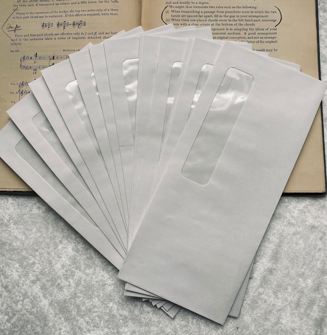 White Windowed Envelopes - Etsy