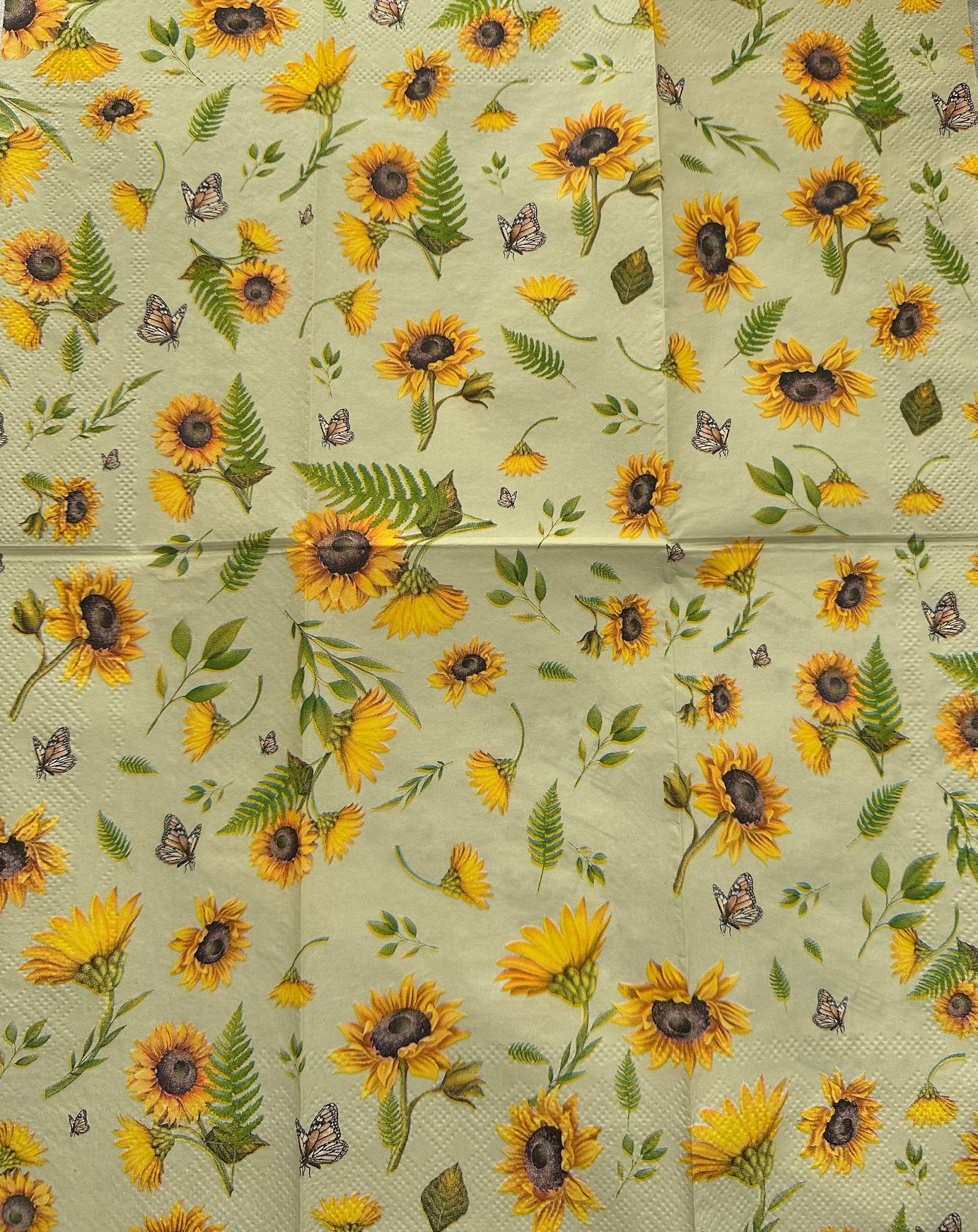 4 Sunflower Napkins-set of 8 Paper Napkins for Crafting and Decoupage ...