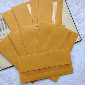 10 Windowed Envelopes- Kraft Paper - Etsy