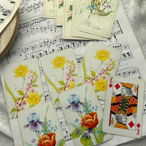 12 Assortment of Floral Playing Cards spring Colors - Etsy