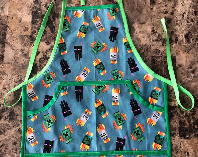Mine Craft Kids Apron - Etsy