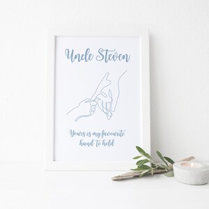 Uncle Print, Custom Family Prints, Uncle Gifts, Gift for Uncle, Holding ...