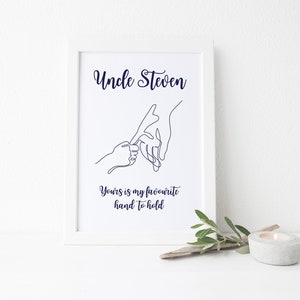 Uncle Print, Custom Family Prints, Uncle Gifts, Gift for Uncle, Holding ...