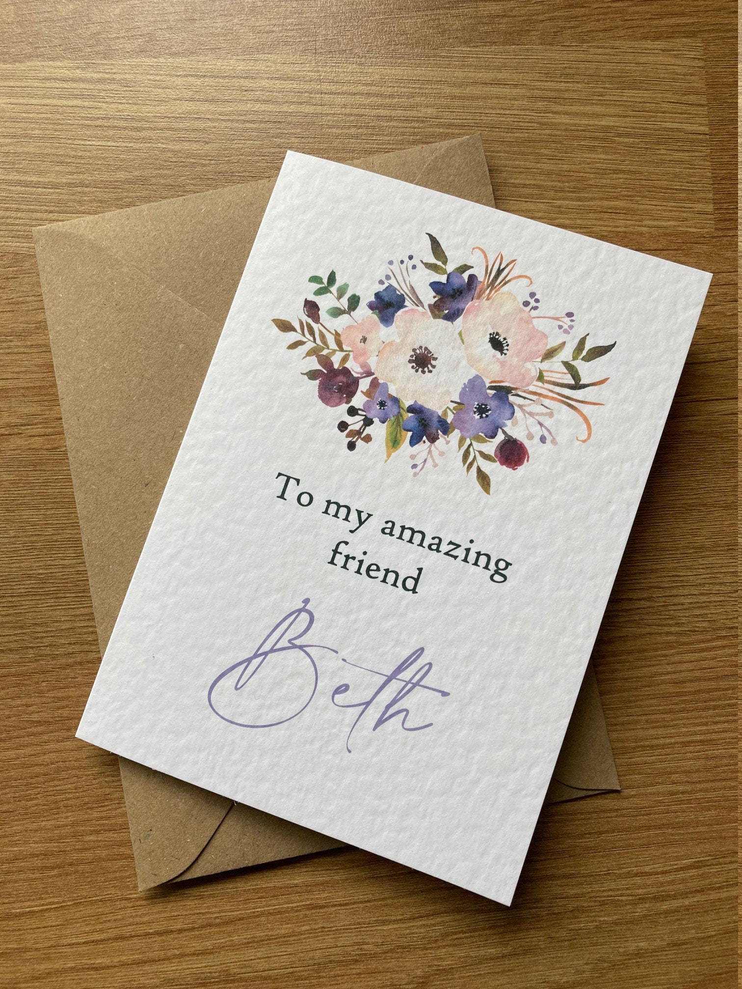 Best Friend Card Personalised Friend Card Note Cards Custom | Etsy