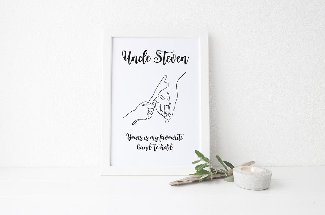 Uncle Print, Custom Family Prints, Uncle Gifts, Gift for Uncle, Holding ...