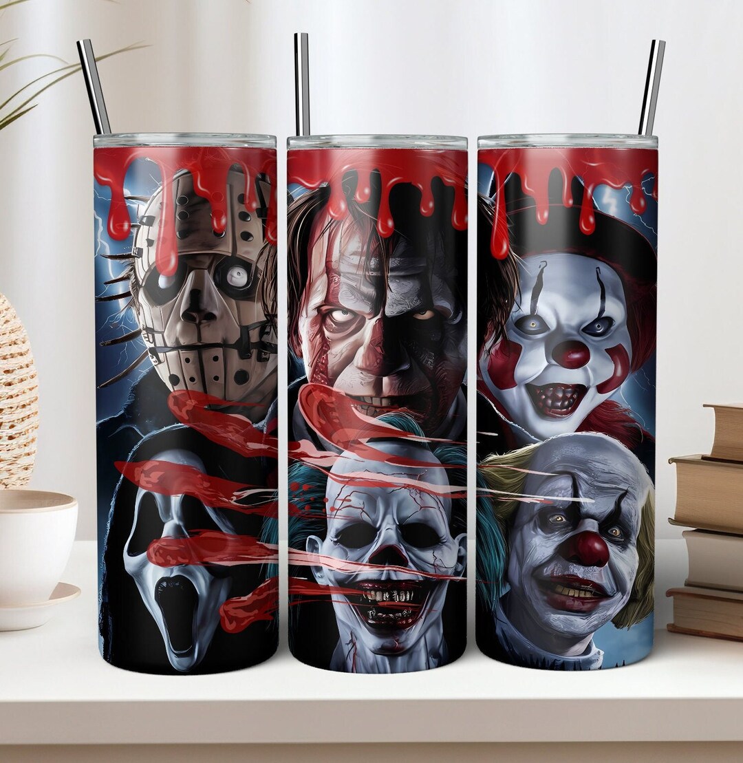 20oz 3D Horror Movie Tumbler Wrap Terror Halloween Gift for Men Fans ...