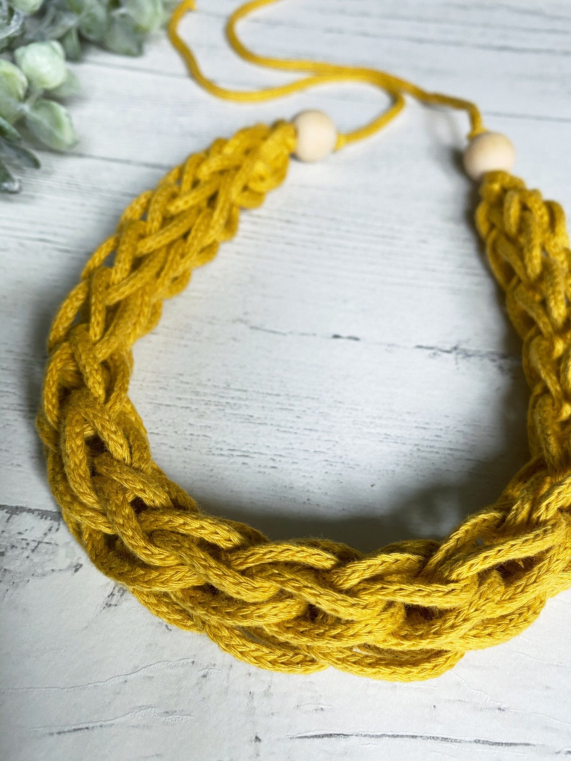 Eco-Friendly Knitted Cotton Chain Statement Necklace Chunky | Etsy