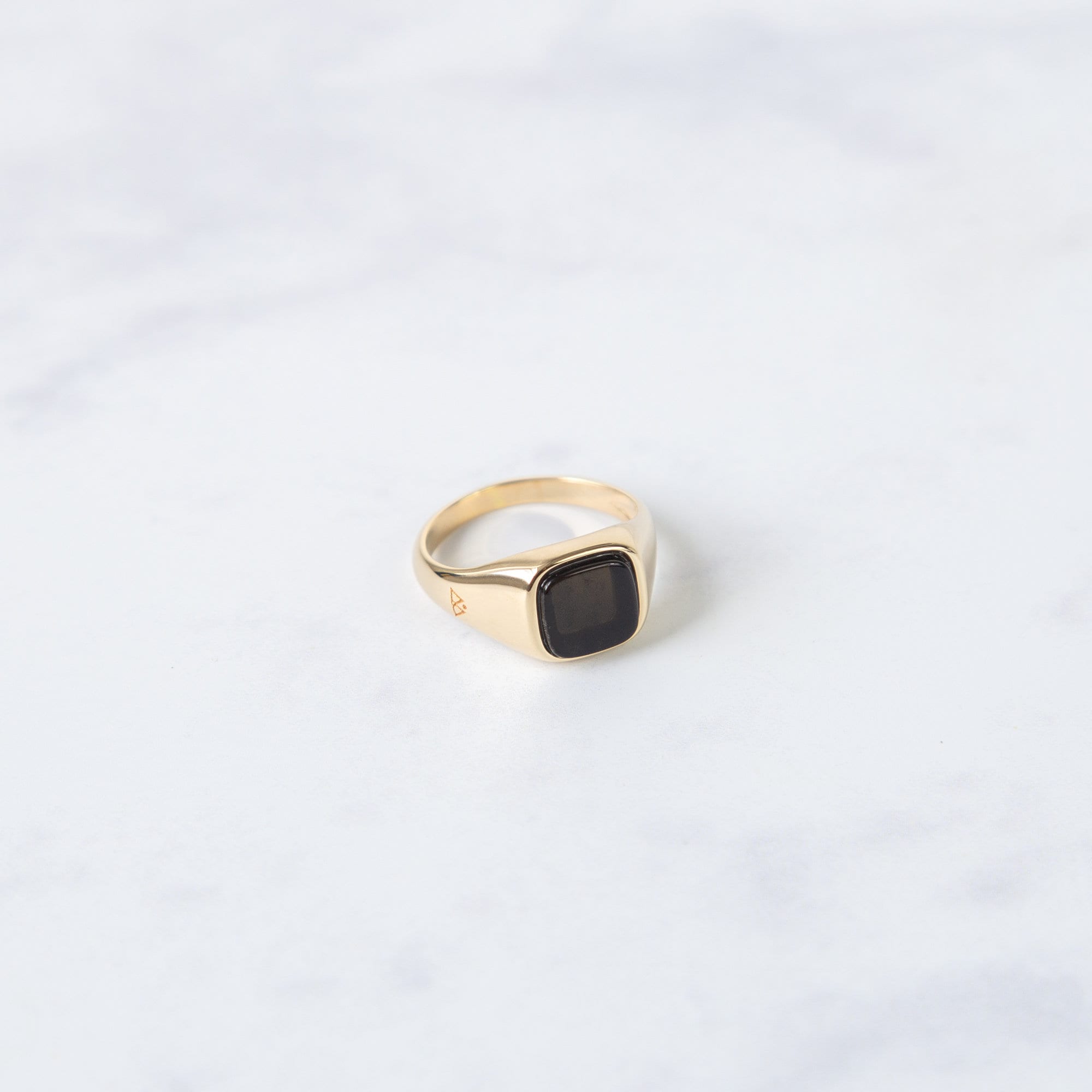 Signet Ring Obsidian and Gold Vermeil - Etsy