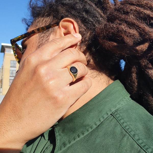 Obsidian Mens Ring - Etsy