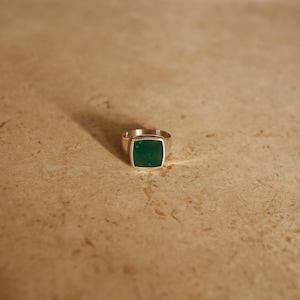 Jade Ray Signet Ring | Gold Vermeil and Sterling Silver - Etsy