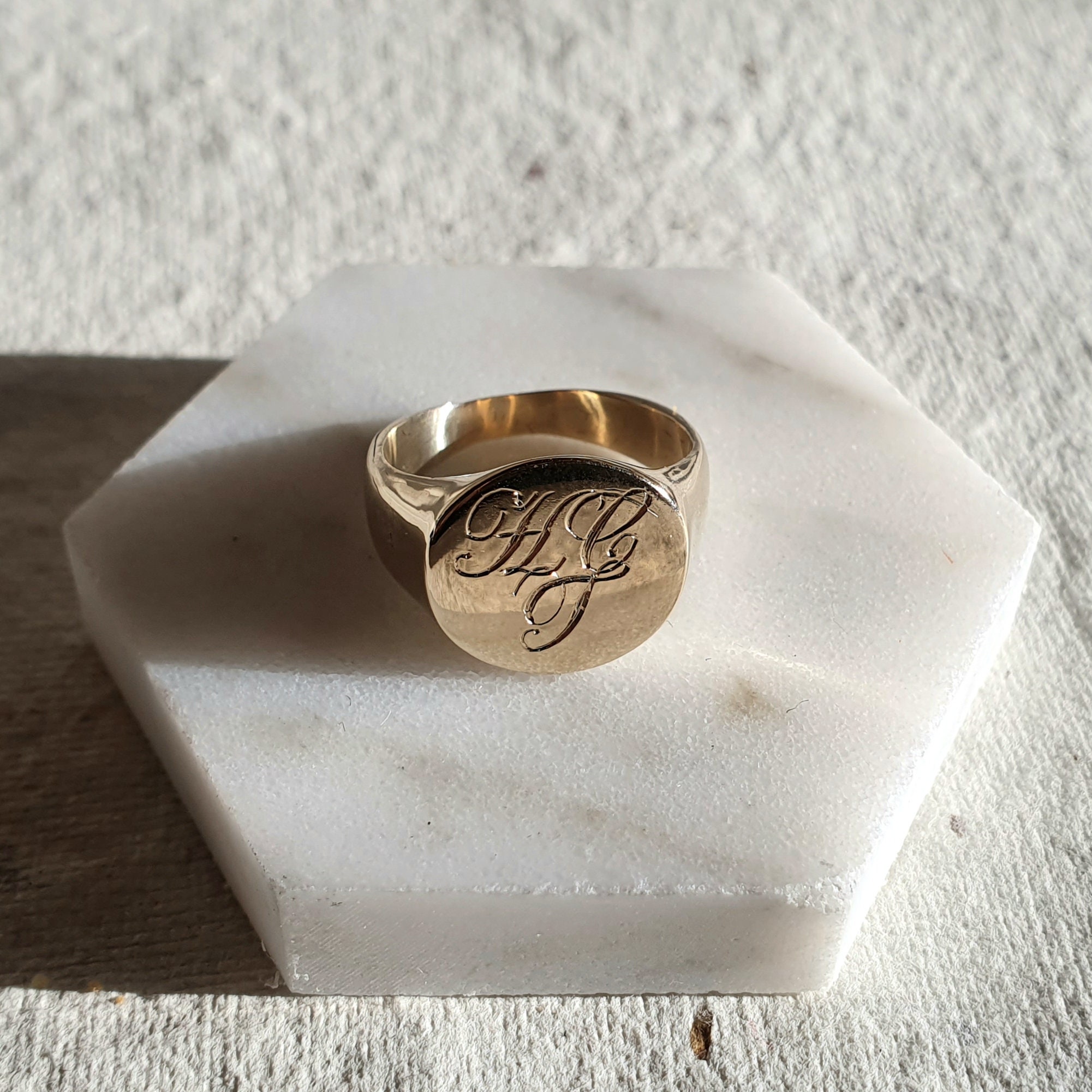Wabi Signet Ring 9kt Solid Goldgold Vermeil and Sterling - Etsy