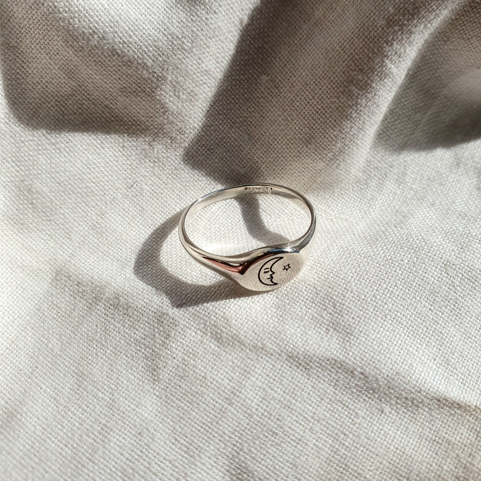 Moon of Fuji Signet Ring L Gold Vermeil and Sterling Silver - Etsy