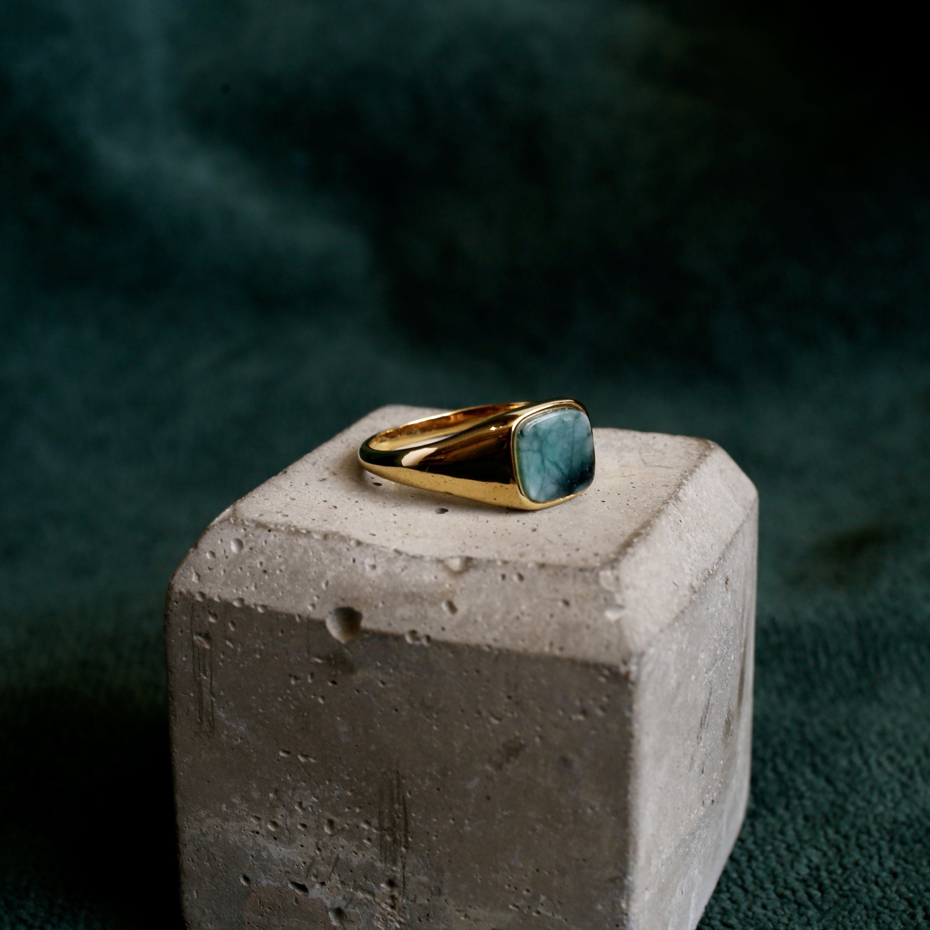 Emerald Signet Ring L Sterling Silver and Gold Vermeil - Etsy UK