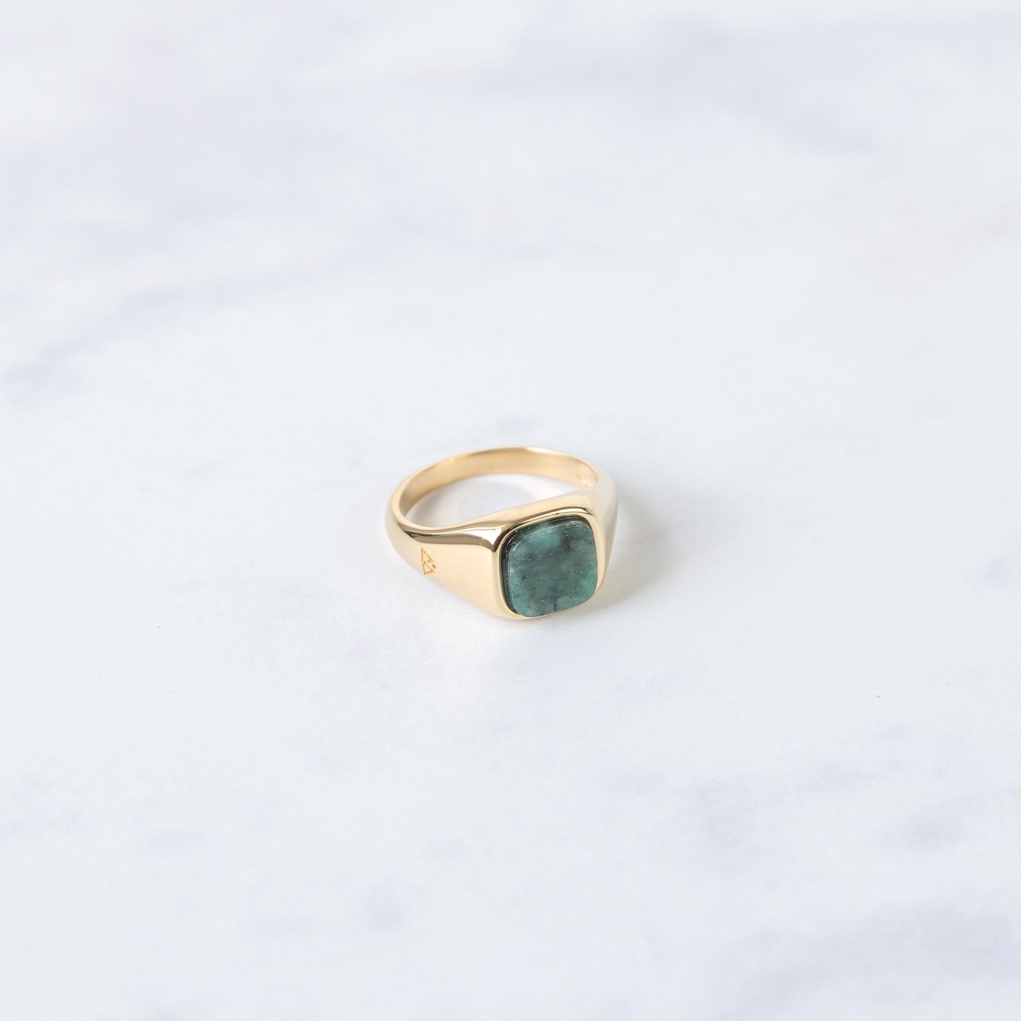 Emerald Signet Ring L Sterling Silver and Gold Vermeil | Etsy