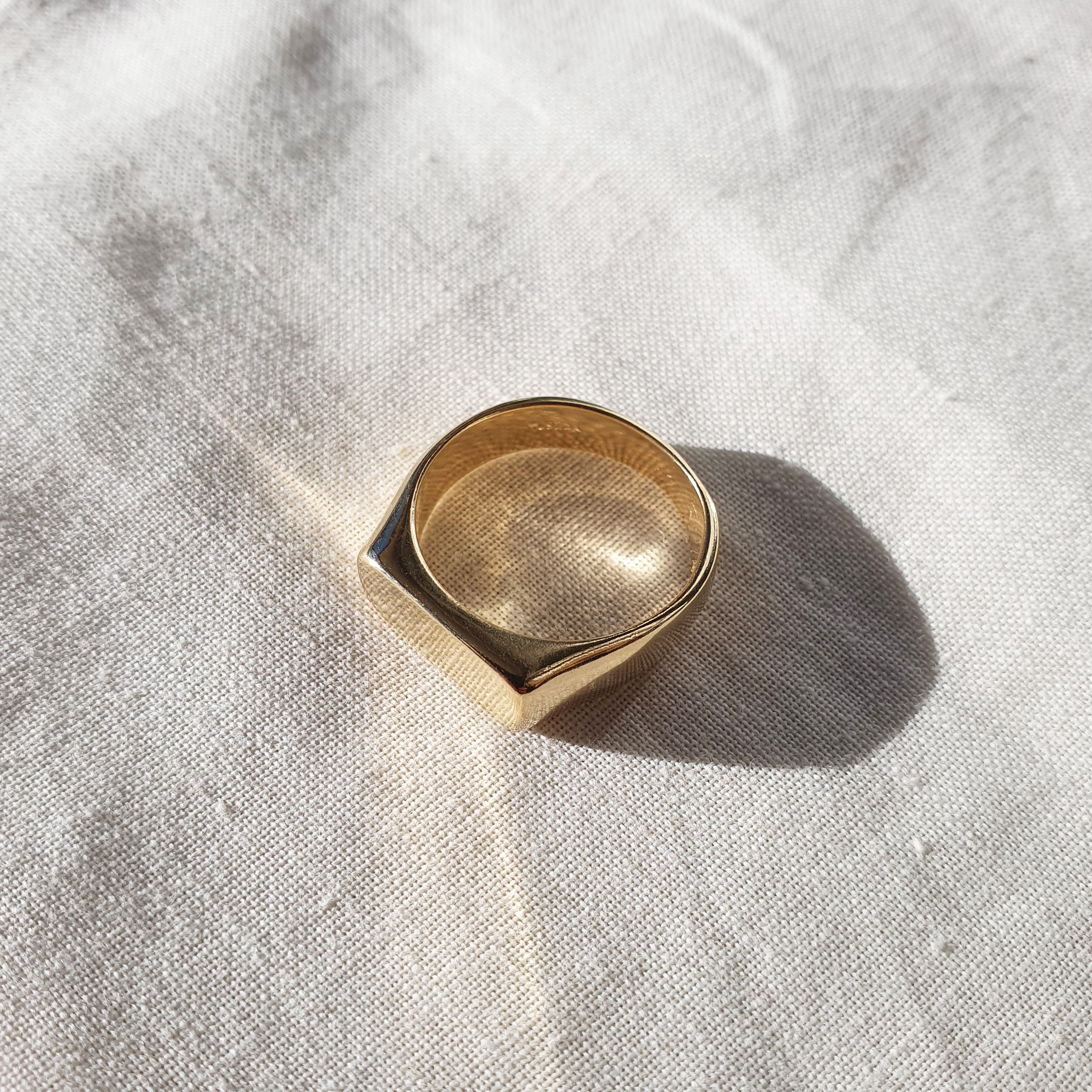Kyoto Signet Ring Gold Vermeil and Sterling Silver - Etsy
