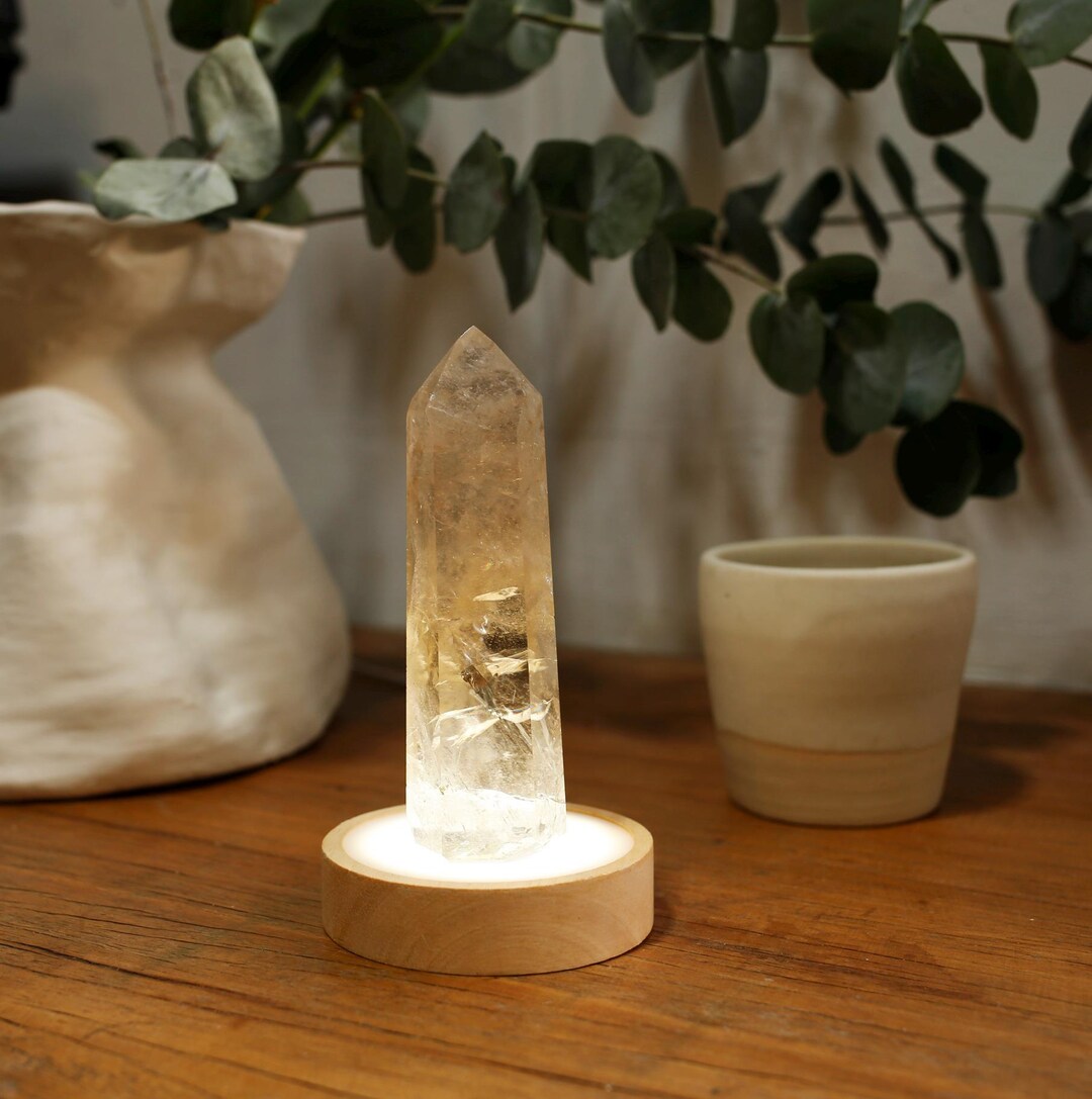 Smoky Quartz Tower Lamp - Etsy