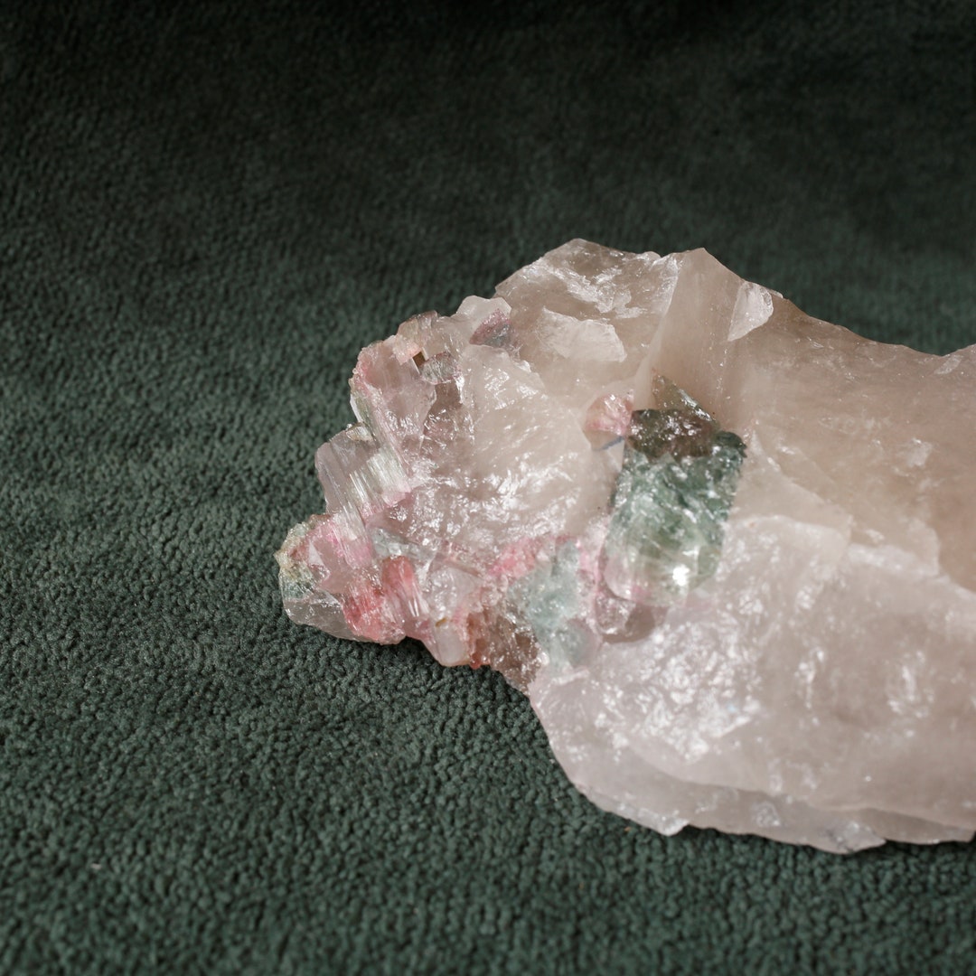 Watermelon Tourmaline on Quartz - Etsy