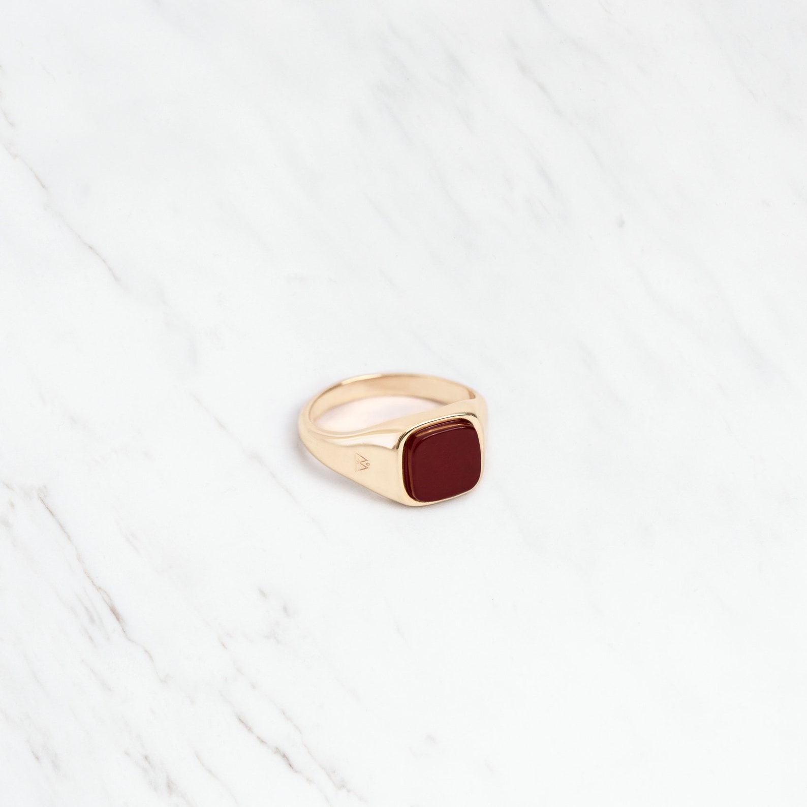 Ruby Signet Ring L Sterling Silver and Gold Vermeil - Etsy