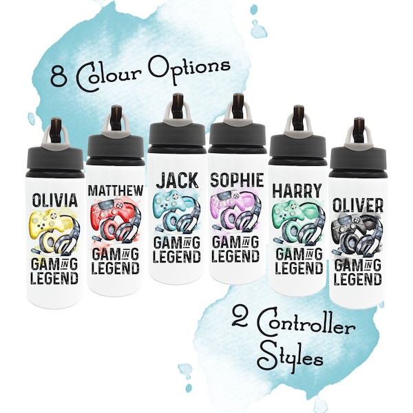 Personalised Gaming Water Bottle - Etsy UK