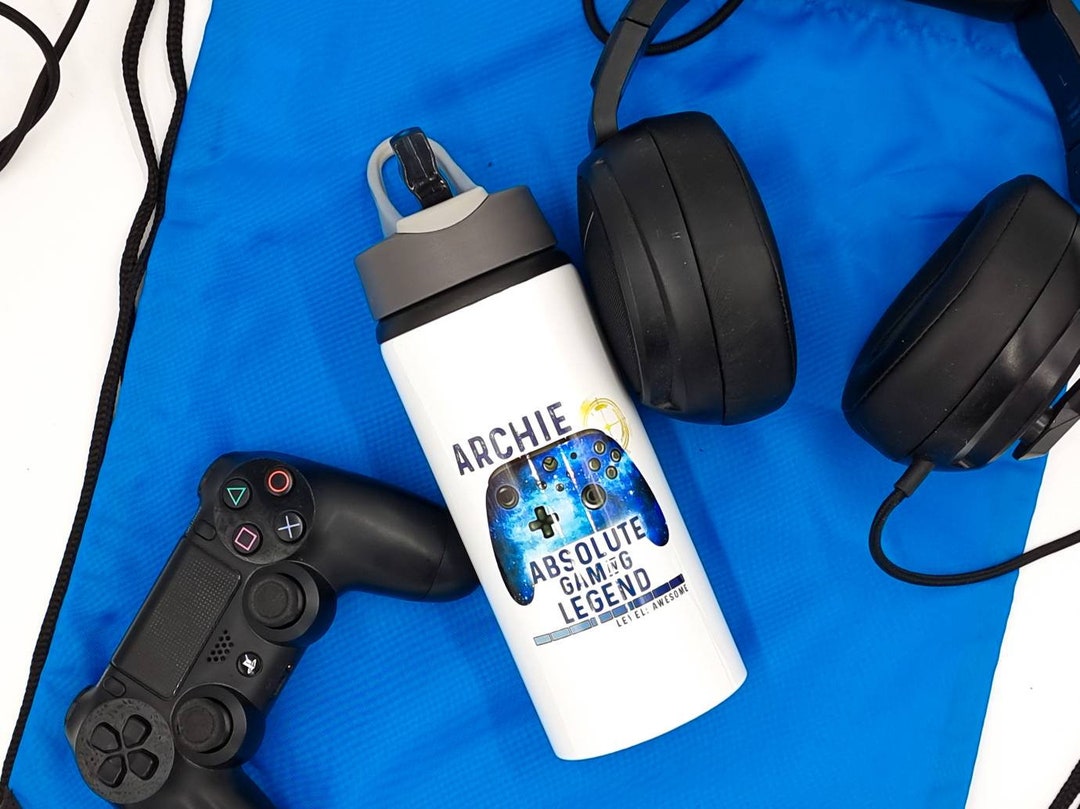 Personalised Gaming Water Bottle, Teen Gifts, PS5, Xbox, Drinking ...