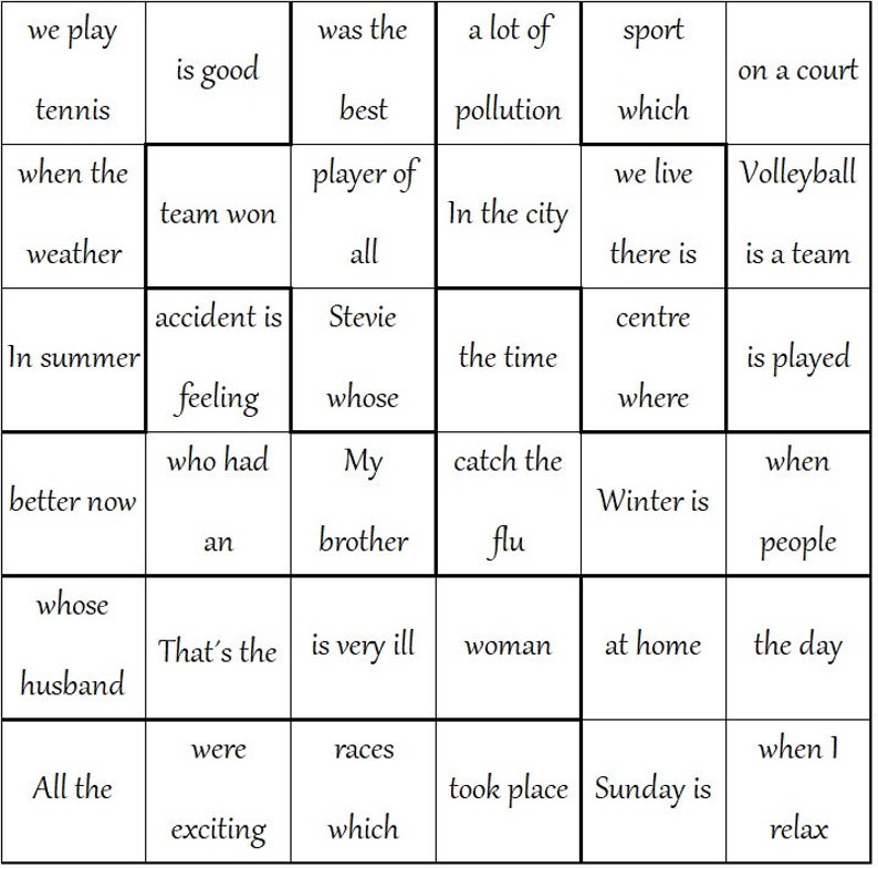 Relative Clauses Tetris Game (def and Non-defining) - Etsy UK
