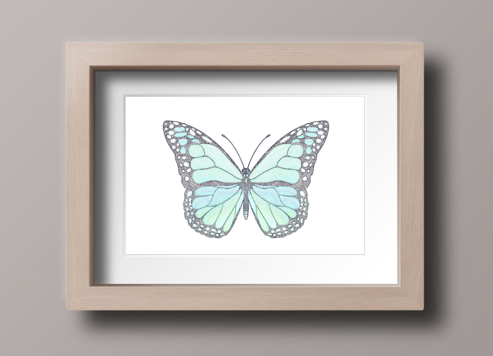 Monarch Butterfly Print A4 or A5 Unframed Dotwork Butterfly ...