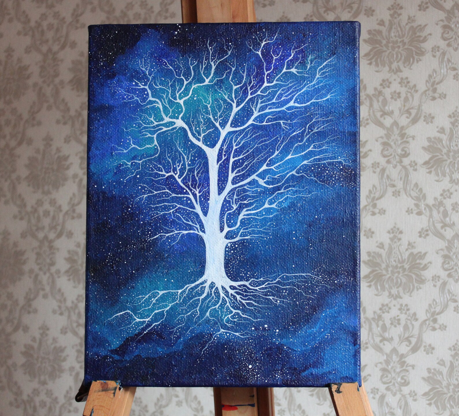Tree of Life Painting Galaxy Original Art 12 X 16 Space Wall | Etsy