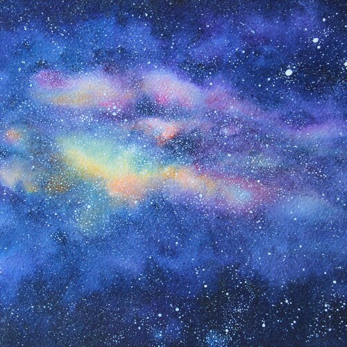 Galaxy Owl Watercolor Painting Space Art - Etsy