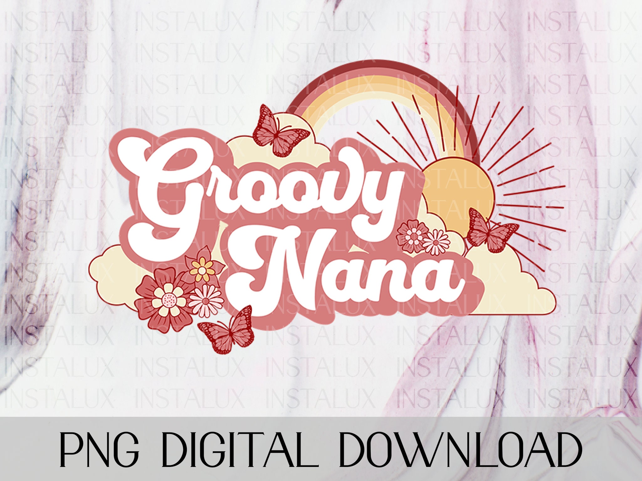 Retro Groovy Nana PNG, Pregnancy Announcement for Grandma, Retro ...