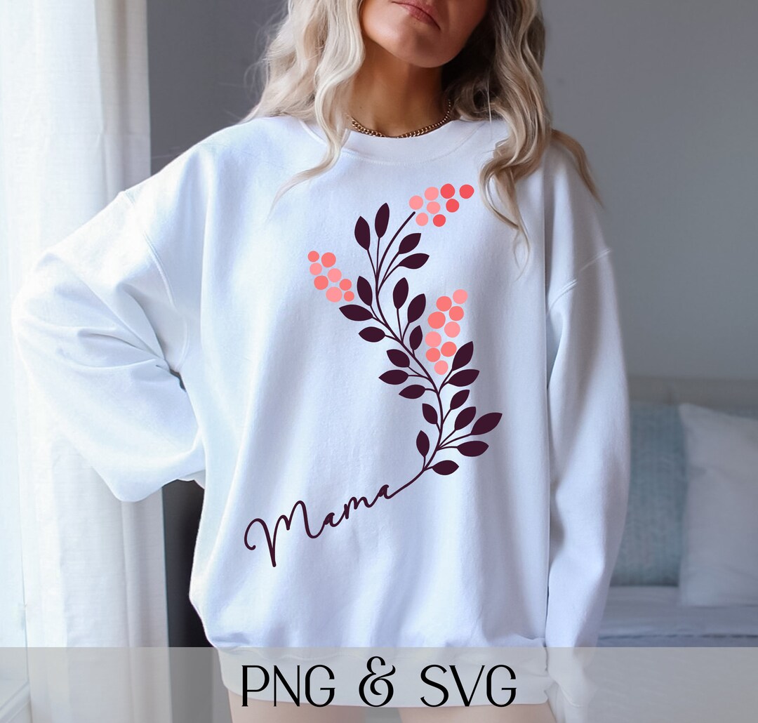 Mama Flower SVG, Purple Pink Floral Mom PNG, Mom's Shirt, Mother's Day ...
