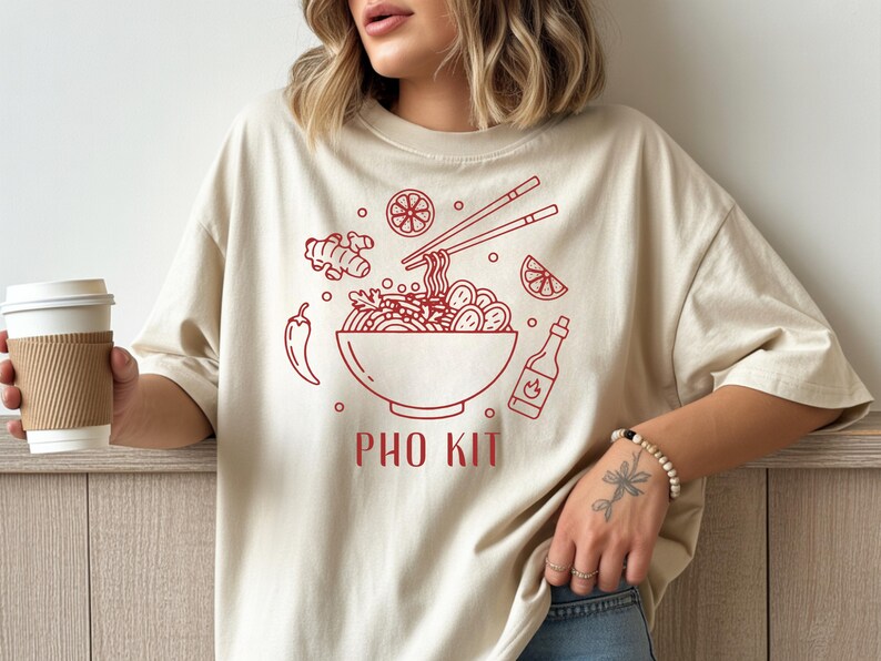 Pho Kit PNG Shirt Design | Funny Asian Food Lover Graphic | Ramen Bowl ...