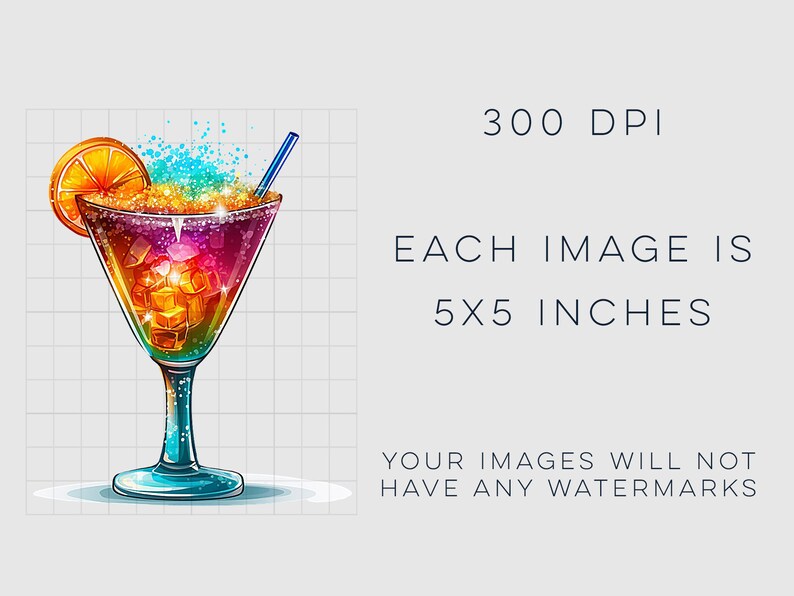 Fantasy Cocktails Clip Art, Watercolor Cocktails, Sparkly Cocktails ...