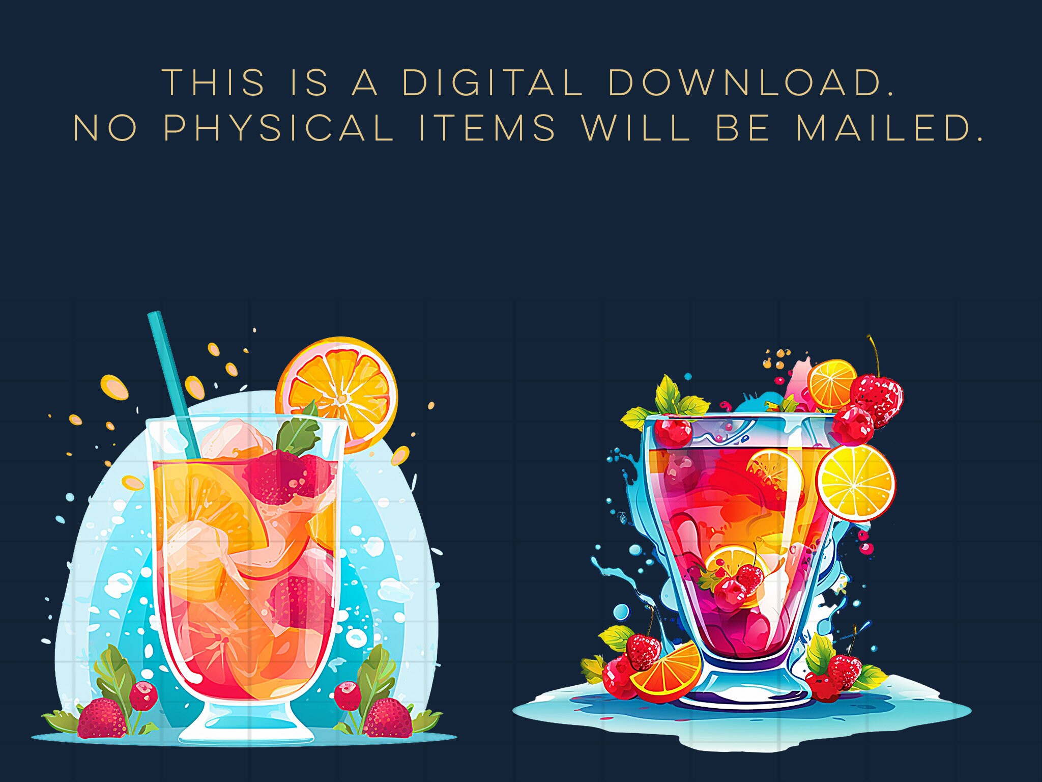 Summer Cocktails Clip Art, Fruity Cocktails, Printable Cocktails ...