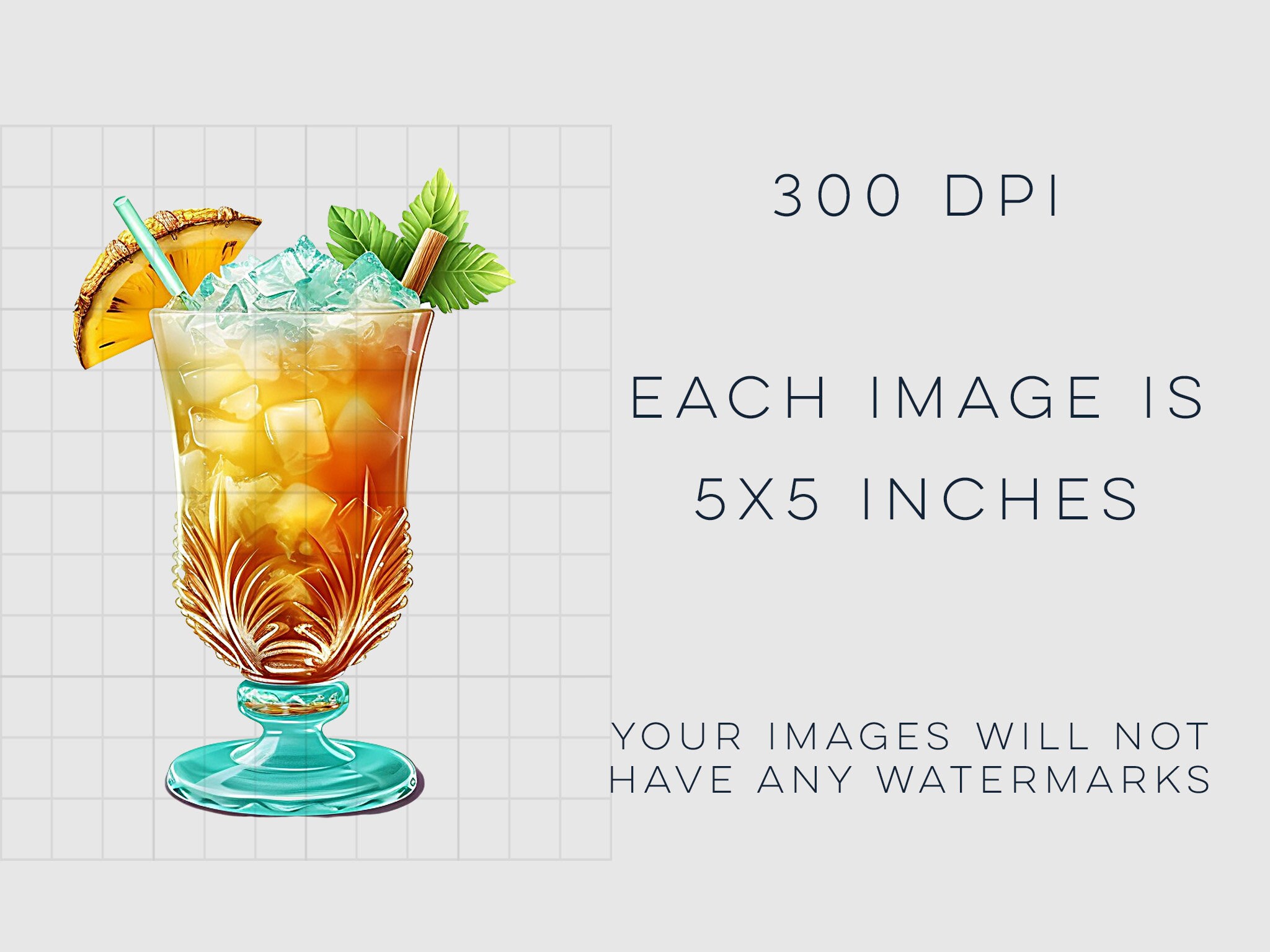 Bahama Mama Cocktails Clip Art, Tropical Cocktails, Printable Cocktails ...