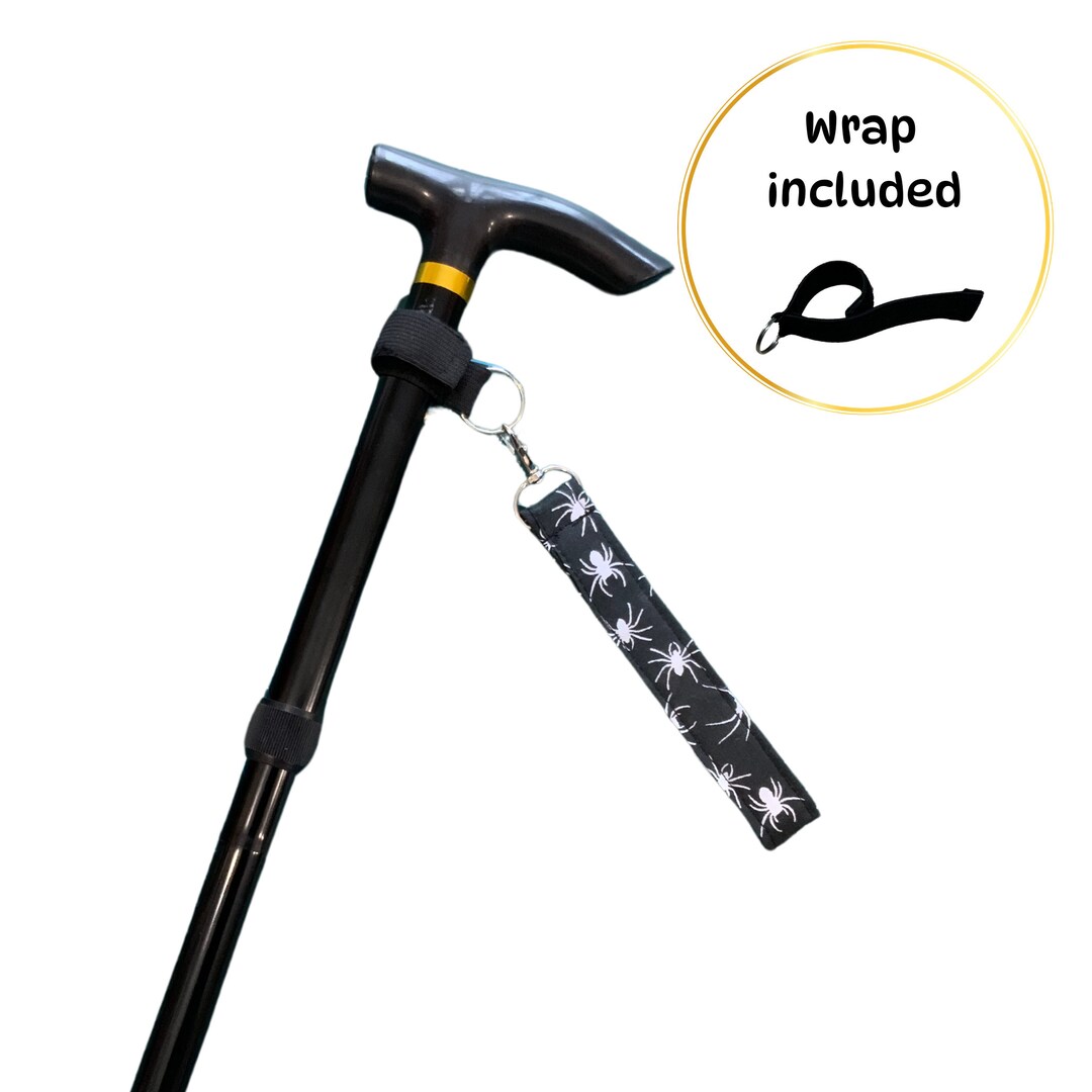 Spiders Walking Stick Wrist Strap: Black Cotton Mobility Aid Cane ...