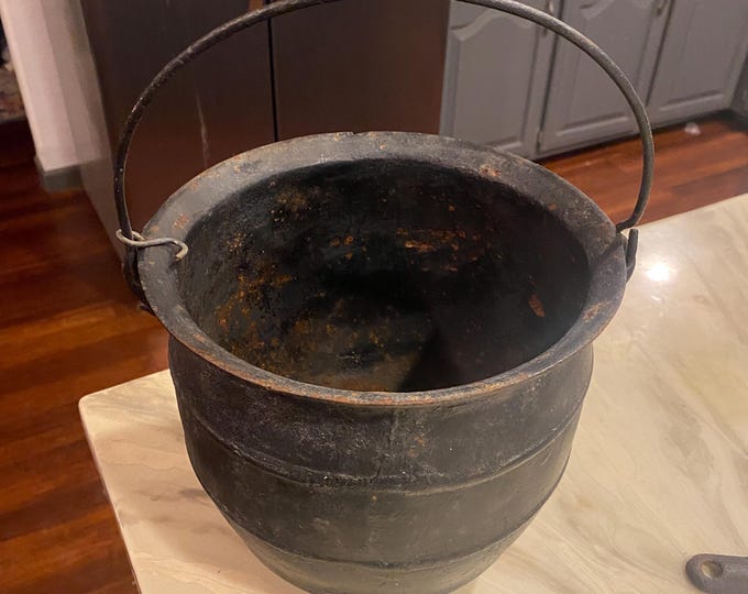 Antique Cast Iron Three Footed Cauldron Pot-witch’s Cauldron Perfect ...